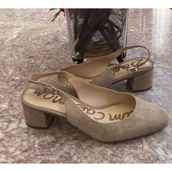 Sam Edelman | Shoes | New Sam Edelman Lorene Beige Suede Slingback ...